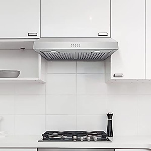 COSMO UC30 29.5 in. Ducted Under Cabinet Range Hood, Kitchen Over Stove Vent, 3-Speed Fan, Permanent Filters, LED Lights in Stainless Steel, 30 inch