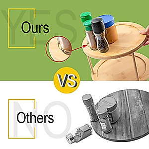 Bellsal Lazy Susan 2 Tier Turntable Cabinet Organizer Spice Rack Removable Spinning Tray Organizer for Kitchen Cabinet 10 Inch 360 Degree