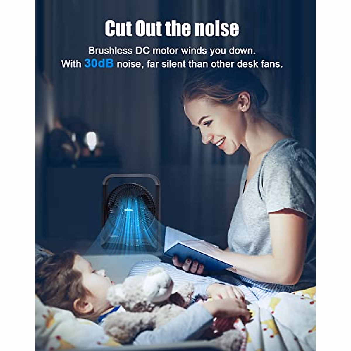 FRIZCOL Portable Fan Rechargeable - 10400mAh Battery Operated Fan(28Hrs work time) - Personal USB Desk Fan - Battery Powered Fan use for Bedroom, Desk, Table, Office, Camping and Outdoor