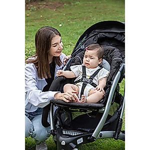 Long-Ci 2-in-1 Baby Insert Cushion Pad with Head Neck Body Support Pillow in Plush Terry for Newborn (Pink Beige)