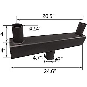 Low Profile Bullhorn with 2 Arms, Adapter Tenon Bullhorn, LED Shoebox Parking Light, Street Light, Parking Lot Pole Bracket