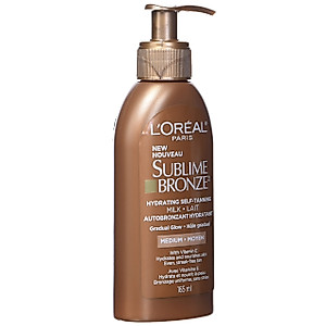 L'Oreal Paris Skincare Sublime Bronze Hydrating Sunless-Tanning Milk Medium, Sunless tanning lotion, 5.5 fl. oz.