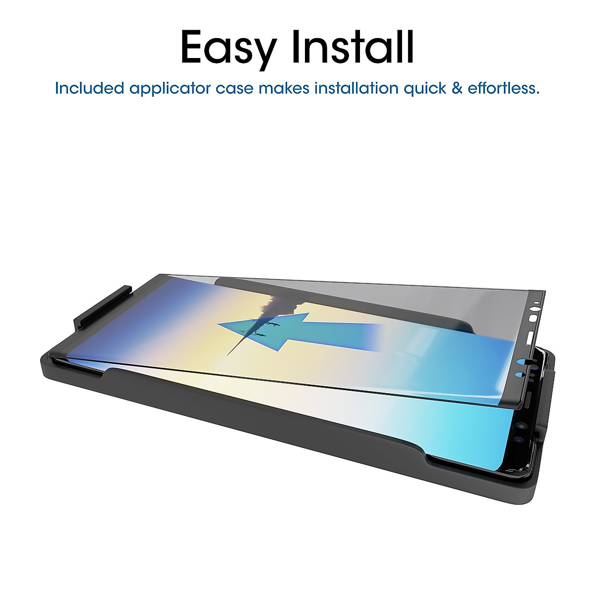 amFilm (2 Pack Glass Screen Protector for Samsung Galaxy Note 8, Full Screen Coverage, 3D Curved Tempered Glass, Dot Matrix with Easy Installation Tray