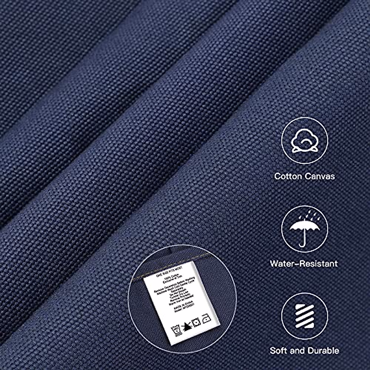 RockyToy Chef Apron with Cross Back Straps for Men Women, Cotton Canvas Apron for Artists Painting, Kitchen Cooking, Navy Blue