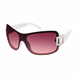 Southpole womens 1019sp Fashionable Oversized UV Protective Shield Sunglasses for Women Trendy Gifts Women 170 mm, White & Pink, mm US