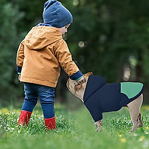 FEimaX Dog Hoodies Puppy Warm Zipper Sweater Pet Winter Clothes Outdoor Soft Hooded Sweatshirt for Small Medium Large Dogs Cat Cold Weather Coat French Bulldog Apparel