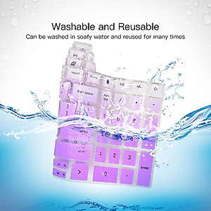 Keyboard Cover for 2022 New Dell Inspiron 15 5510 5515 5518 3510 3511 3515 3520 3525 3530 3535, Dell Vostro 15 3510 5510 5515 Laptop, Dell Latitude 3520 Keyboard Skin Protector, Ombre Purple