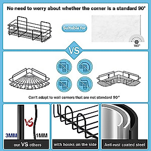 YGMMGY Shower Caddy Bathroom Organizer Adhesive Shelves 4 Packs Large Capacity Shower Racks, Rustproof Stainless Steel Bathroom Shower Organizer