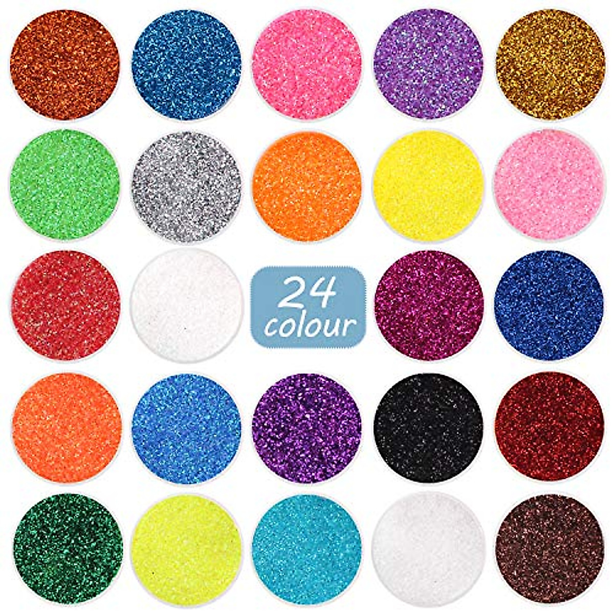 Fine Glitter 24 Colors Craft Glitter for Resin Makeup for Body Nail Face Hair Eyeshadow Lip Gloss Making
