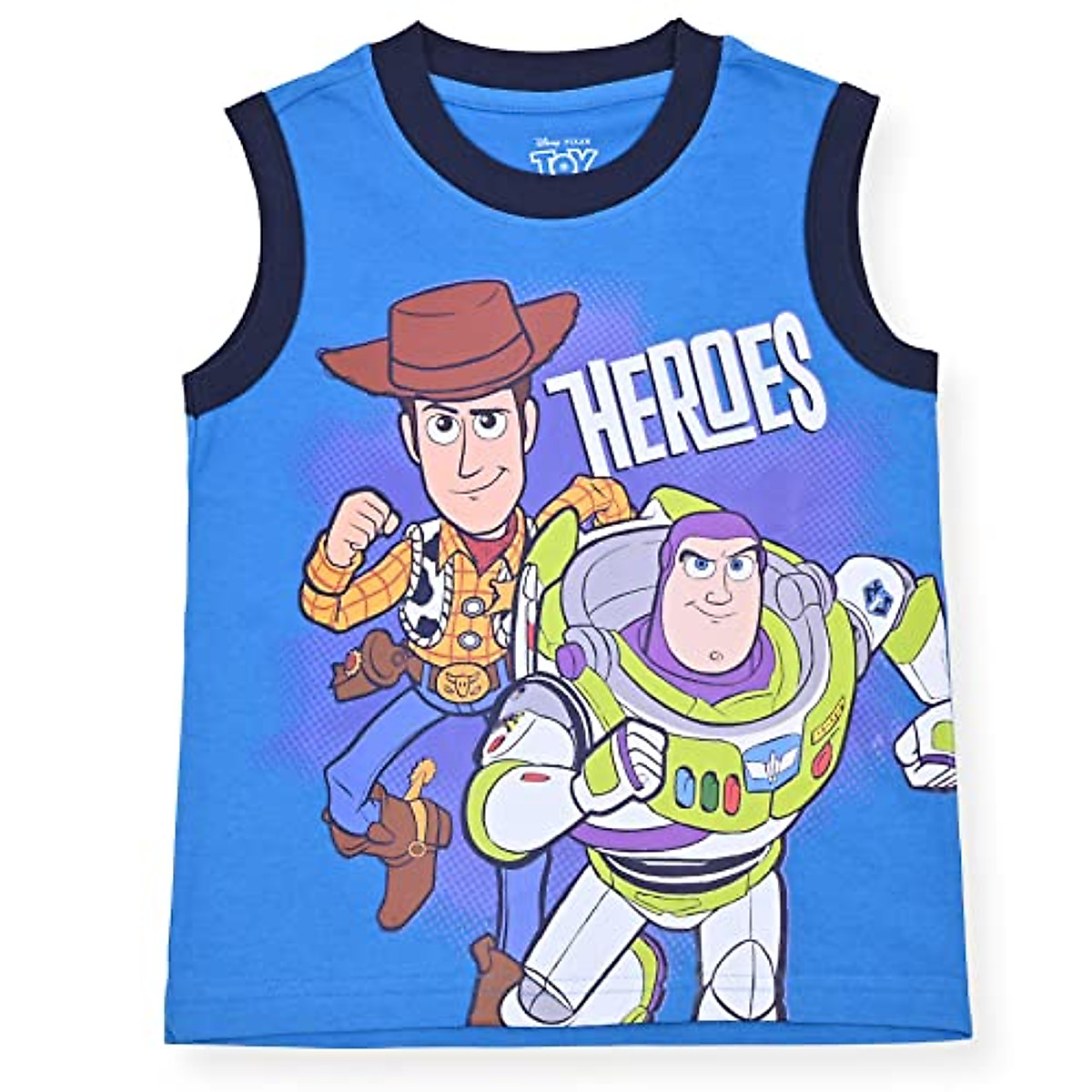 Disney Toy Story Woody & Buzz Lightyear Boys’ 2 Pack Tank Top for Toddler and Little Kids - Blue/Grey