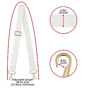 DEVPSISRWide Shoulder Strap Replacement Adjustable Belt Canvas Bag Crossbody Handbag (White)