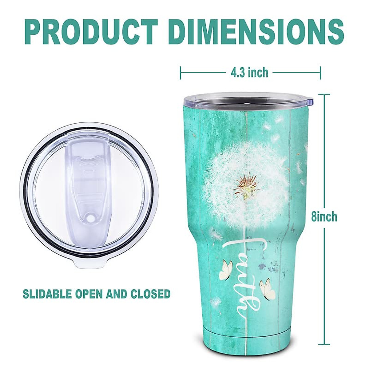 Sighdorm Christian Gifts For Women,Inspirational Gifts For Women,Religious Gifts For Women,Bible Gifts for Women,Dandelion Faith Birthday Mother's Day Tumbler Gift for Women Wife Mom Friends Her