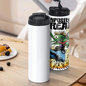 AGH 20 oz Sublimation Water Bottles with 2-in-1 Lids Skinny Straight Sublimation Tumblers Blanks Double Wall Vacuum Insulated, 12 Pack