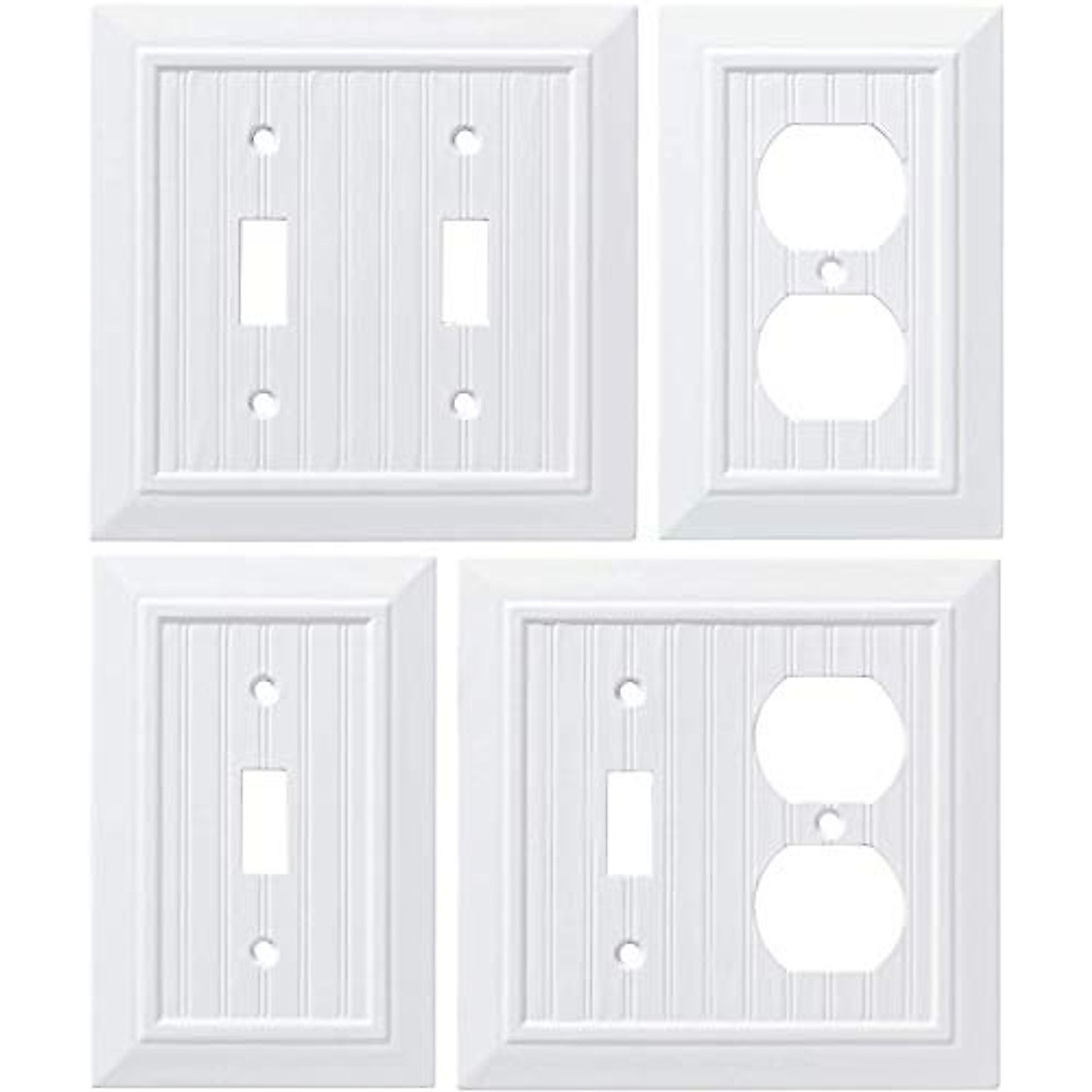 Franklin Brass W35266-PW-C Classic Beadboard Single Wall Plate, Duplex