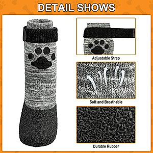 KOOLTAIL Anti Slip Dog Socks - Outdoor Dog Boots Waterproof Dog Shoes Paw Protector with Strap Traction Control for Hardwood Floors