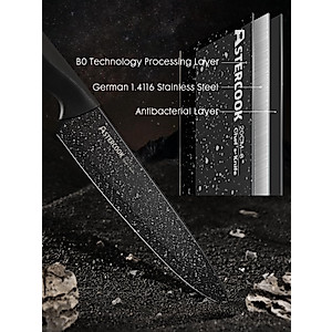 Knife Set, 6 Piece Kitchen Knife Set, High Carbon German Stainless Steel Knives Set, Non-stick Coating, Ultra Sharp, Dishwasher Safe