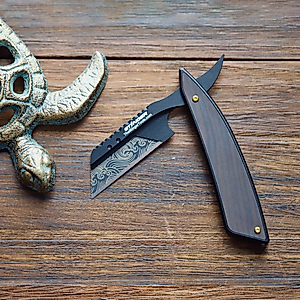 Stinger Vintage Straight Razor Style Utility Knife with Standard Replaceable Razor Blade, Car Emergency Window Breaker, EDC Gear, Box Cutter