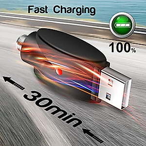 TINAREKA USB Thread Cable, USB Pen Charger Thread Portable Charge USB Cable with Intelligent Overcharge Protection LED Indicator-Wireless Charger x 2, Cable Charger x 1