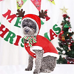 Dog Jacket with Leash Ring Cute Small Cat Dog Christmas Clothes Dog Pet Dress Medium-Sized Up Day Pet Pet Clothes Dog Girl Clothes Christmas for Large Dogs (Red, XS)