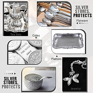 Riakrum 12 Pcs Silver Storage Bags, 18 x 18 Inch Anti-Tarnish Cloth Bag Jewelry Storage Bags Silverware Bags Fabric Cloth Bags for Silver Jewelry Silverware Protection Flatware Silver Plate (Black)