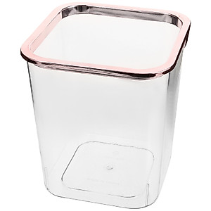 MAGICLULU Clear Trash Can Square Wastebasket Plastic Garbage Bin Transparent Rubbish Can Waste Container for Bedroom Kitchen Bathroom Home Office A