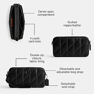 COACH Quilted Pillow Leather Kira Crossbody, Black