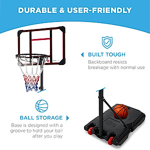 Best Choice Products Kids Height-Adjustable Basketball Hoop System, Portable Game w/Wheels, Fillable Base, 70.5in to 82.3in Height - Clear