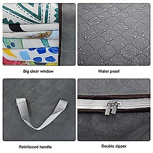 OANY Large Storage Bags,4 Pack Clothes Storage Bins,Foldable Closet Organizers Storage Containers with Durable Handles Thick Fabric,Gray