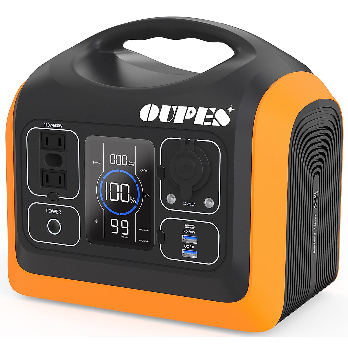 OUPES 600W Portable Power Station, 595Wh LiFePO4 Battery Backup w/ 2 600W (1000W Surge) AC Outlets, Solar Generator Ideal for Outdoor Camping/RVs/Home Use