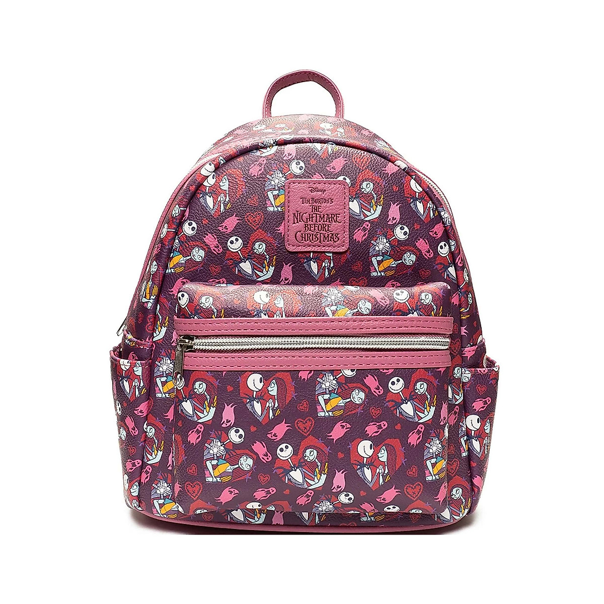 Loungefly The Nightmare Before Christmas Jack and Sally Hearts Mini Backpack