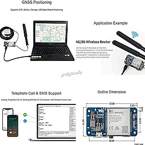 XYGStudy SIM7600G-H 4G HAT (B) for Raspberry Pi Zero/Zero W/PC, LTE Cat-4 4G / 3G / 2G Support GNSS Positioning Global Band Supports Wireless Communication Telephone Call SMS GPS Dial-up etc