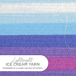 (3 Pack) Lion Brand Yarn Ice Cream Baby Yarn, Moon Mist