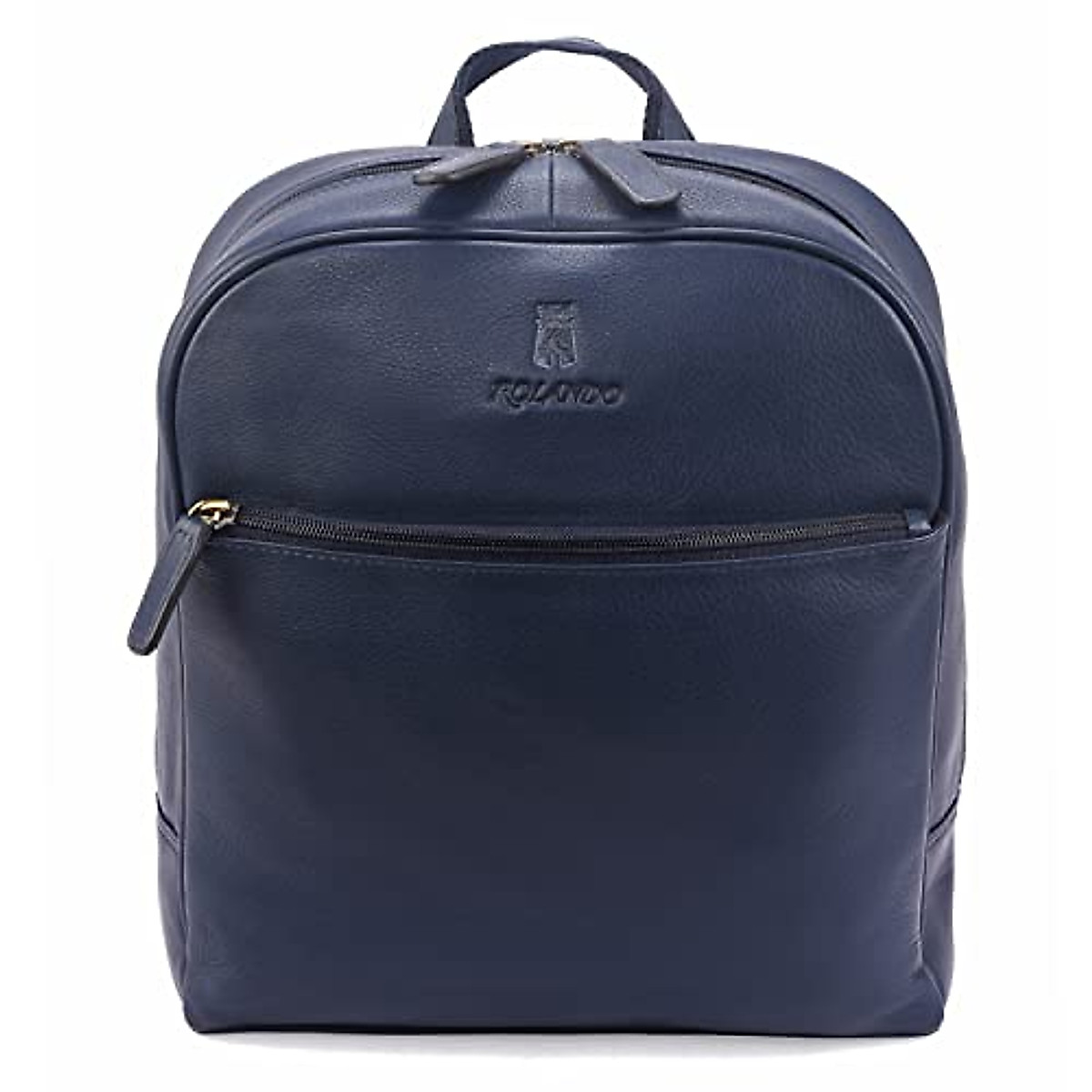 ROLANDO Navy Blue Multi-Purpose Unisex Casual Leather Backpack