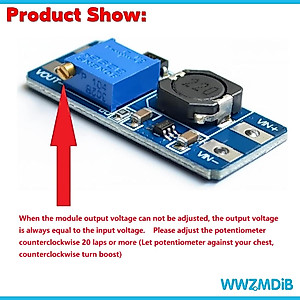 WWZMDiB MT3608 2A DC-DC Converter 2-24V to 5-28V Adjustable Boost Module (3 Pcs)