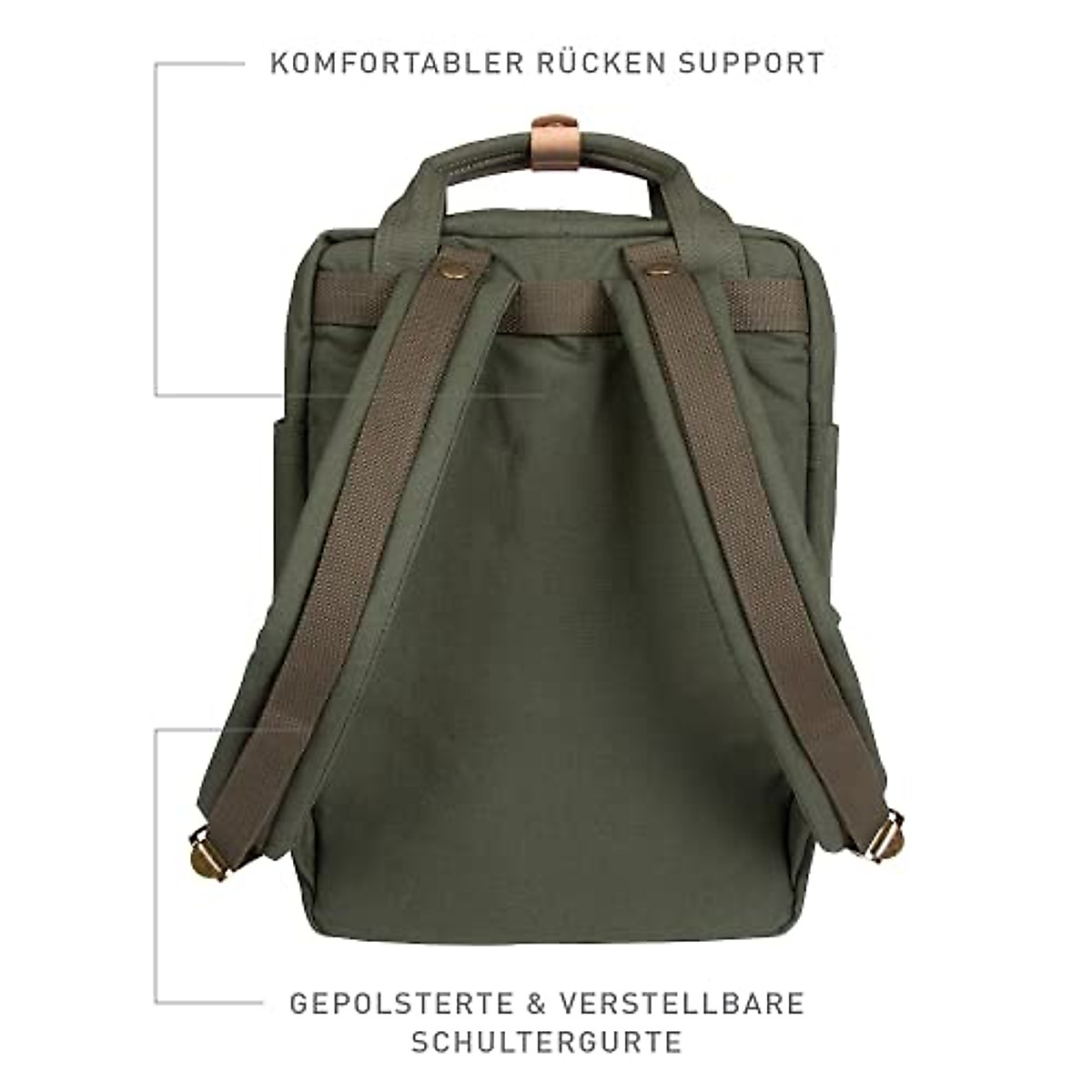 Doughnut Macaroon PFC Free Series 16L Travel School Ladies College Girls Lightweight Commuter Casual Daypacks Bag Backpack (Army)