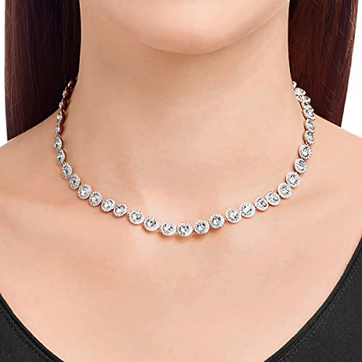 Swarovski Una Angelic Necklace with Clear Crystals on a Rhodium Plated Setting