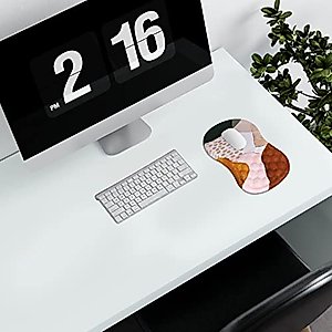 iCasso Mouse Pad with Wrist Rest, Ergonomic Mouse Pad,13x8 inch Pain Relief Keyboard Wrist Rest, Comfortable Memory Foam Mousepad with Non-Slip PU Base Mouse Pads for Desk Computer Home Office