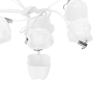 ANGGREK Milk Tooth Saver Necklaces, 5pcs Plastic Baby Milk Tooth Storage Box with Rope Tooth Saver Necklaces(White)