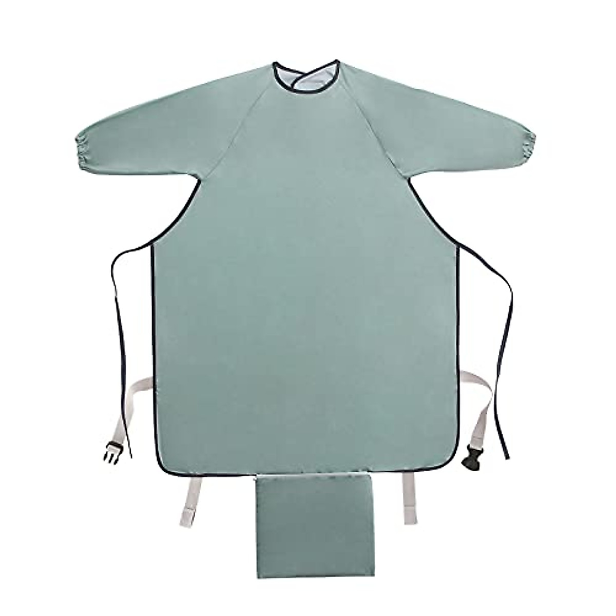 Jarafom Baby Weaning Bibs anti-dirty Highchair Waterproof Long Sleeved Bib Set Stain Odor Resistance Play Smock Apron 6-36 Months (Sleeved Green)