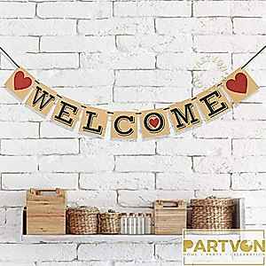 Welcome Banner Sign | Welcome Bunting Garland Family Gathering Photo Booth Props for Office, School, Baby Shower, Homecoming, Reunion | Military Army Homecoming Party Decorations