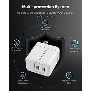 PowerLot USB C Charger, GaN III 35W Dual USB C Wall Charger, PPS Super Fast Charging Block with Foldable Plug for iPhone 15 14 13 12 11, Samsung S23 S22 S21, Pixel 7 6 Pro, MacBook Air, iPad, iWatch