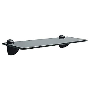 Alise Glass Shelves 15 Inch Glass Bathroom Shelves Tempered Glass Shelf Wall Mount Glass Shelves for Bathroom Matte Black Glass Bathroom Shelf