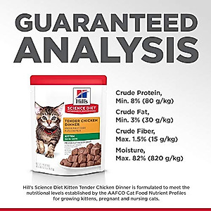Hill's Science Diet Kitten Wet Cat Food Pouch, Chicken Recipe, 2.8 oz, 24 pk