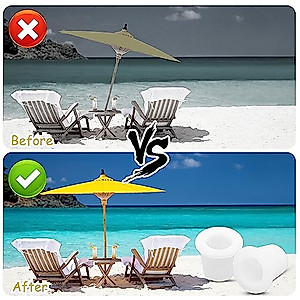 2Pcs Patio Table Umbrella Hole Ring Plug, Pool Umbrella Sleeve Stabilizer Cone Wedge, Silicone Umbrella Table Ring Hole Insert for 2-2.5 Inch Table Hole or 1.5 Inch Pool Umbrella Adapter (White)