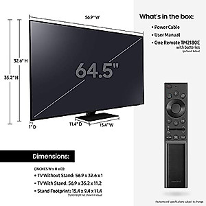 SAMSUNG QN65QN85A / QN65QN85AA / QN65QN85AA 65 inch QN85A Neo QLED 4K Smart TV (Renewed)