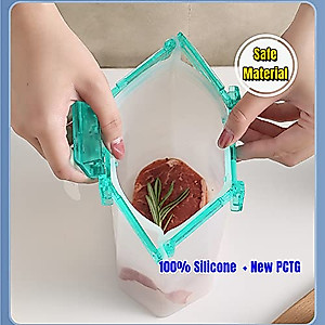 Reusable Silicone Bags, Reusable Sandwich Bags, Stand Up Leakproof Silicone Bags,Microwave, Dishwasher Safe-3Pack