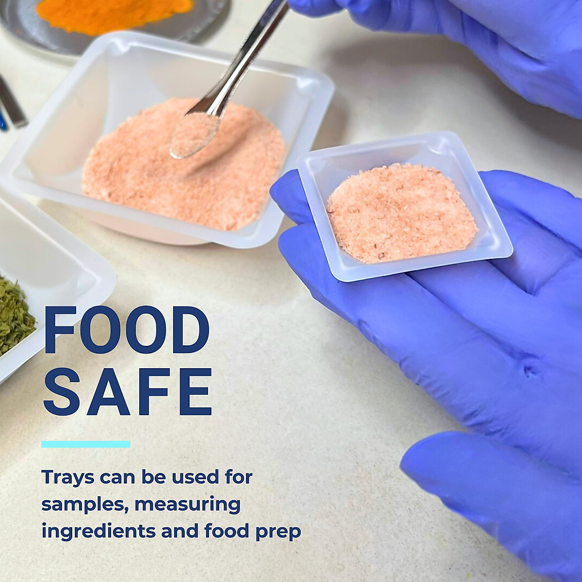 Weigh Boats Small - 125 Pack 7ml Plastic Disposable Trays for Scale, Square Weighing Dishes for Powder Weight, Crafts, Food Samples - Mini Pour Boat Tray, Anti-Static Lab Dish Container