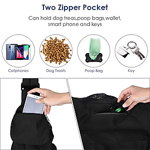 SlowTon Dog Carrier Sling - Hard Bottom Support Dog Carriers for Small Dogs with Adjustable Padded Shoudler Strap, Dog Purse for Puppy Cat Pet with Drawstring Opening Storage Zipper Pockets (Black)