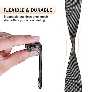 Meliya Metal Band Compatible with Samsung Galaxy Watch 7 Band 40mm 44mm, Galaxy Watch FE Bands 40mm, 20mm Stainless Steel Replacement Strap for Galaxy Watch 7 Band Women Men (Graphite)