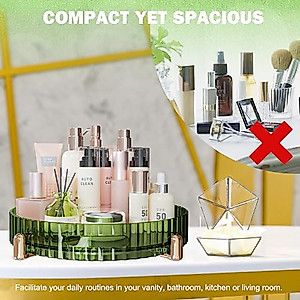 Vnmlopi Rotating Makeup Organizer for Vanity, Bathroom Organizer Countertop Spinning Holder – Large Capacity Perfume Organizer Tray, Skincare Organizers Cosmetics Storage Rack
